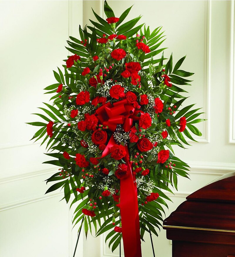 Red Sympathy Standing Spray : Elk City, OK Florist : Same Day Flower ...